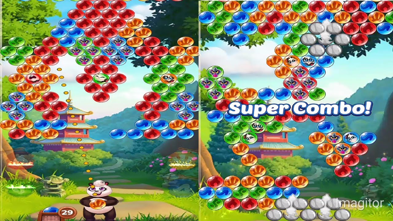 panda pop level 75 super combo shot | Panda ball throughing game ...