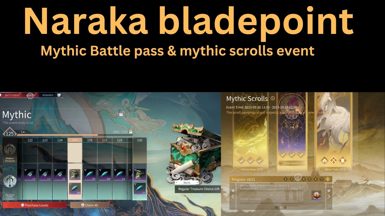 Mythic battle pass and last of the mythic scrolls event - YouTube