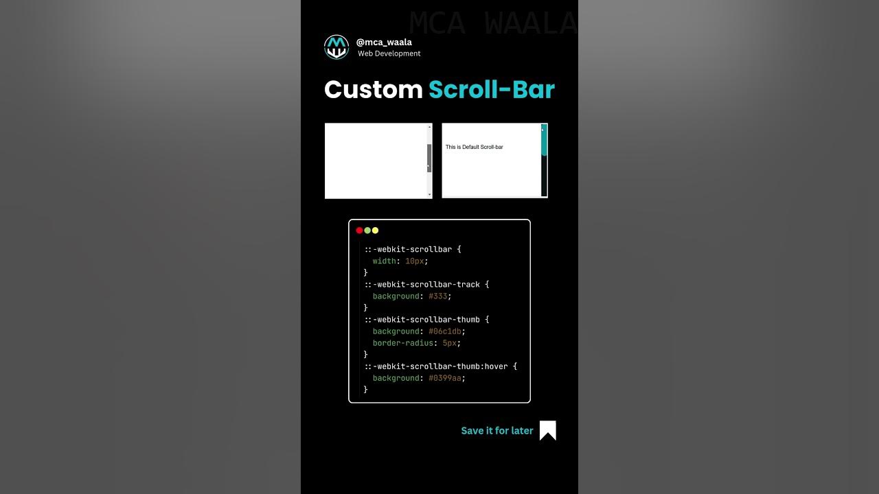 Custom Scroll Bar Using Css Webdesign Customscrollbar Css Youtube