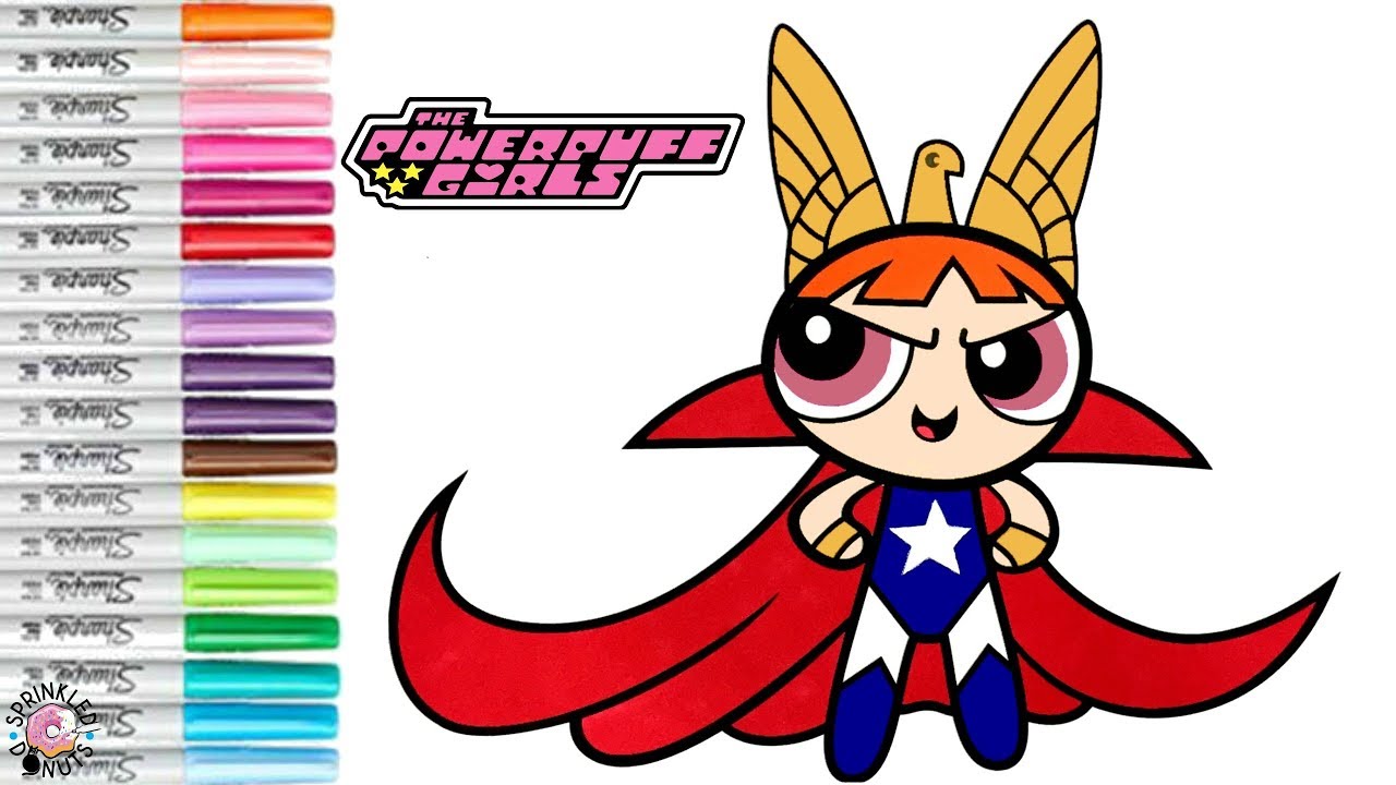 Powerpuff Girls Coloring Book Page Blossom as Liberty Bell PPG ...