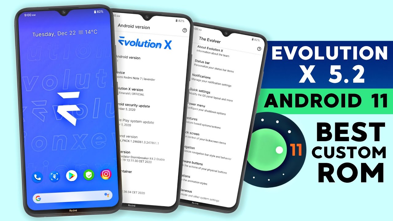 EVOLUTION X 5.2 with Android 11 Rom Review | Redmi Note 7 Best Custom ...