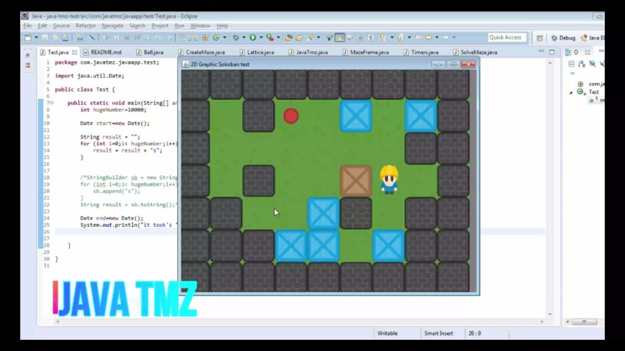 2d game Sokoban with java - YouTube