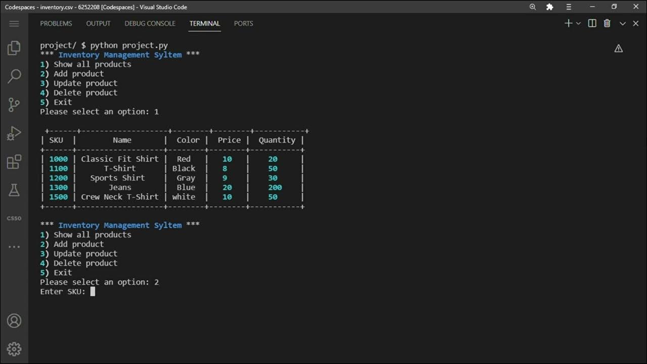 CS50P Final Project Inventory Management System - YouTube