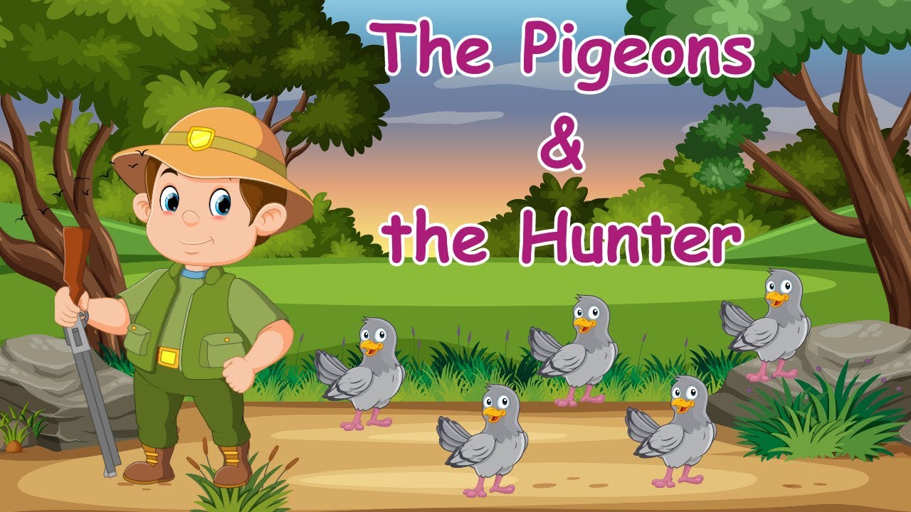 The Pigeons and the Hunter | English short story | Moral story for kids ...