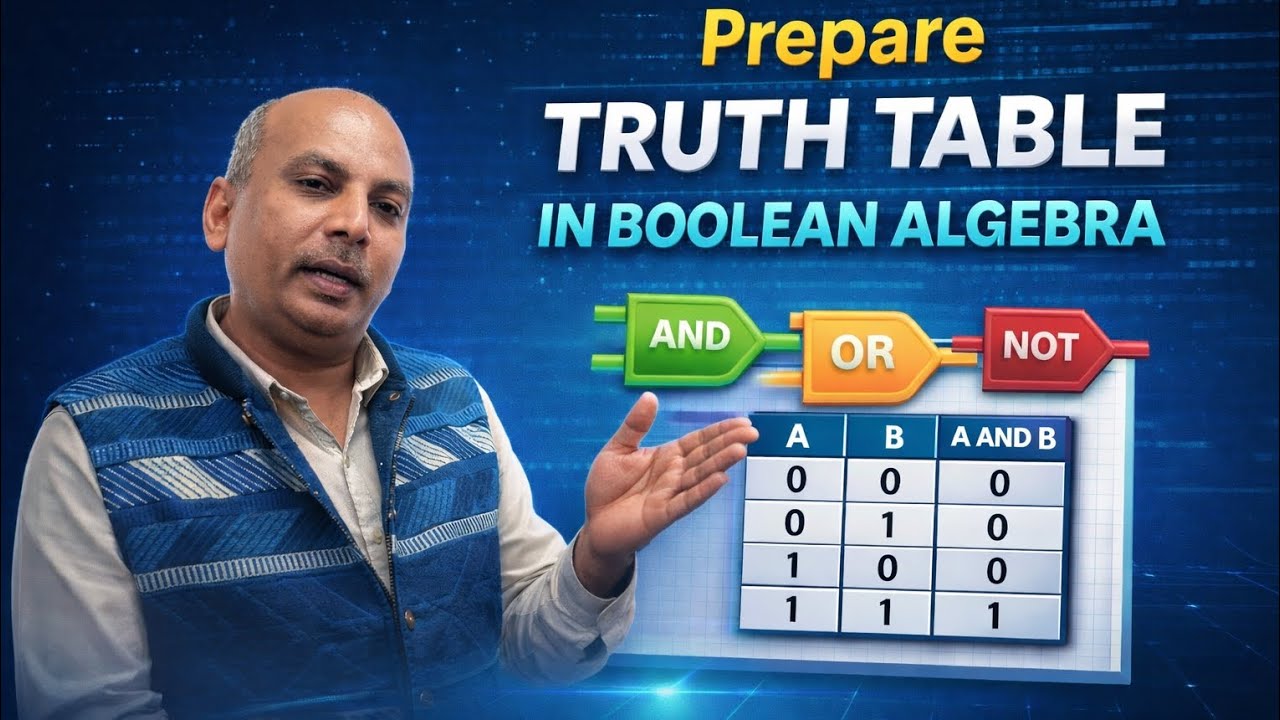 Prepare Truth Table of 3 Variables | Boolean Algebra | Class 12 JAC ...