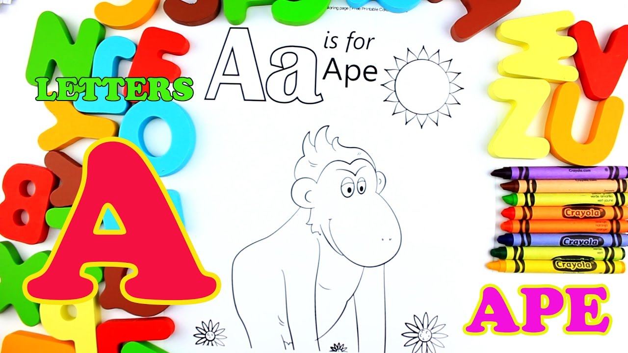 Learn Alphabet Letter A Ape Coloring Pages Education Video YouTube learn-alphabet-letter-a-ape-coloring-pages-education-video-youtube