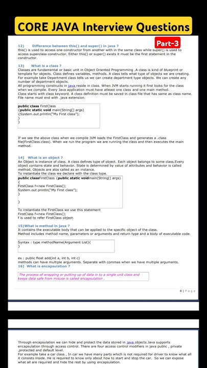 Core Java Most Important Interview Questions Part 3 Corejava Java Coding Youtube