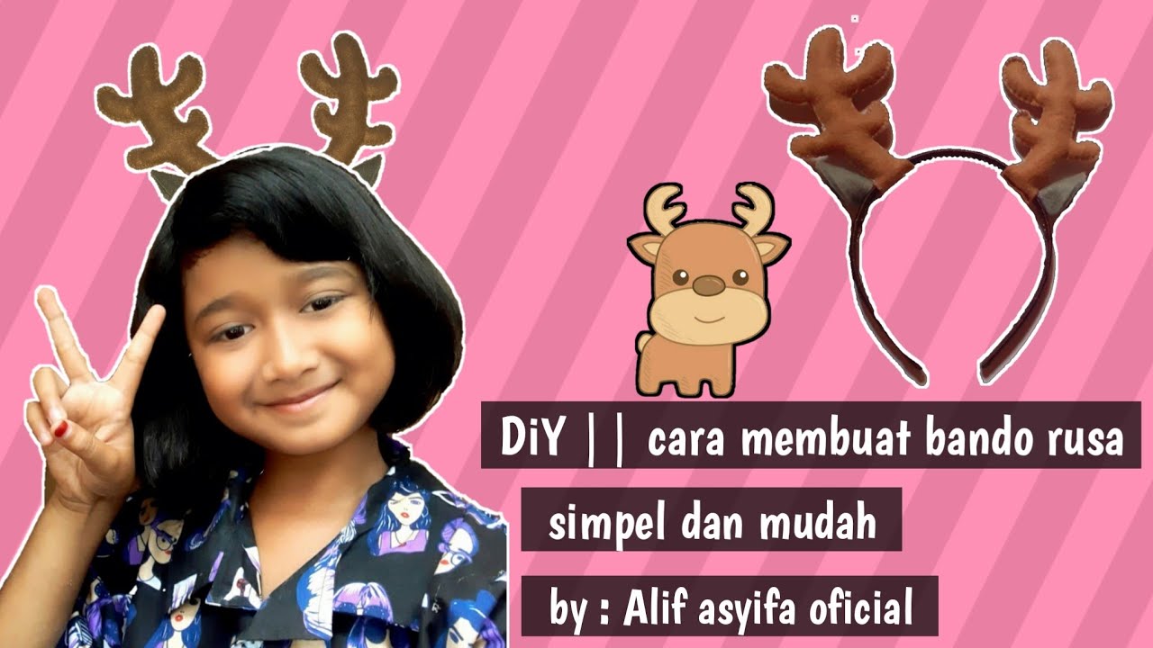 DiY || felt cara membuat bando tanduk rusa || simpel - YouTube