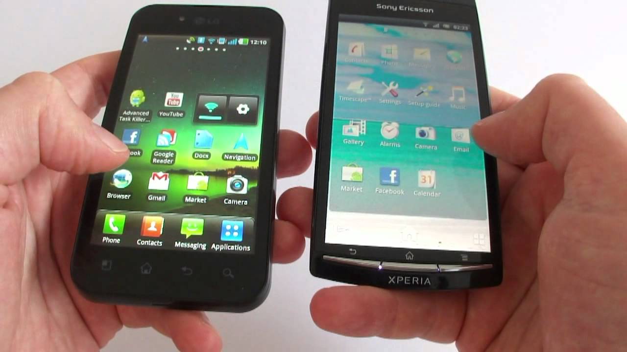 LG Optimus Black P970 versus Sony Ericsson Xperia arc - YouTube