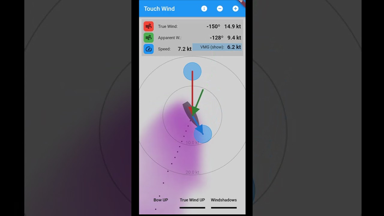 Vento Apparente - Touch Wind APP demo - YouTube