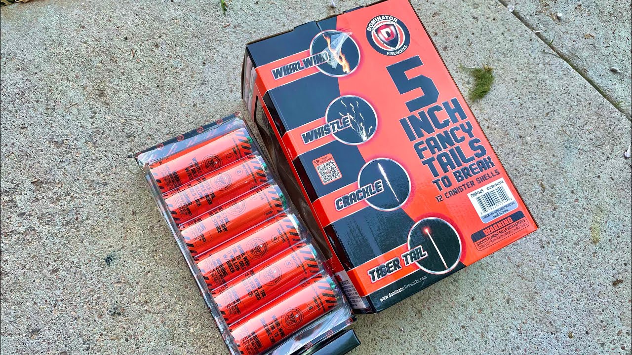 5” Fancy Tails To Break Canister Shells by Dominator - YouTube