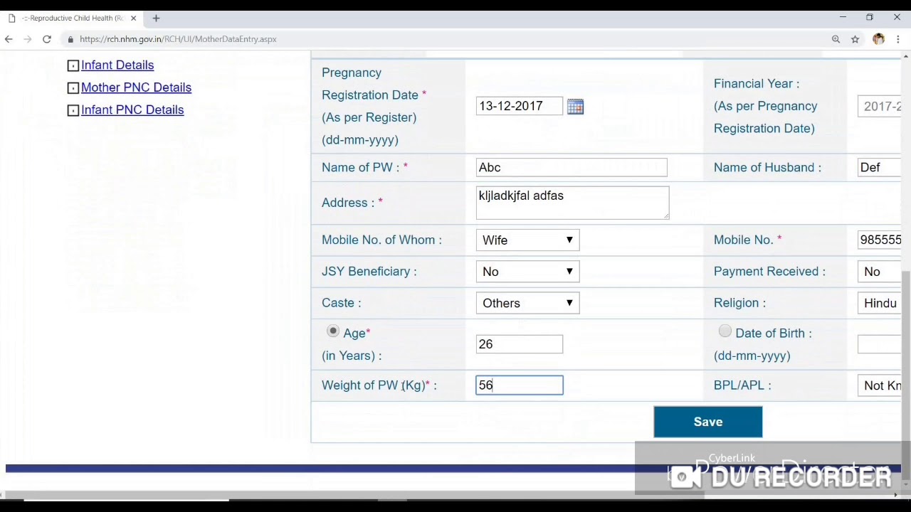 RCH PORTAL: ANC registration & service updation explained in Kannada ...