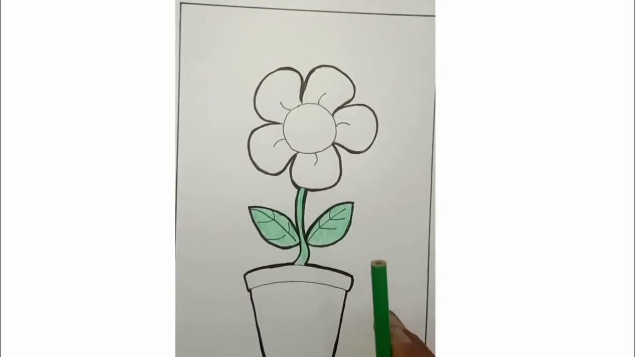 How to draw and color simple flower - YouTube