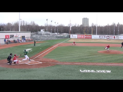 Service's Conner Melton Ribbies to Left, Alaska Baseball - YouTube