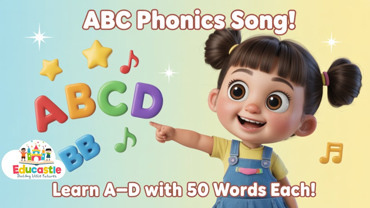 ABC Phonics & Words for Schools | A–D Phonics 50 Words Per Letter Learn ...