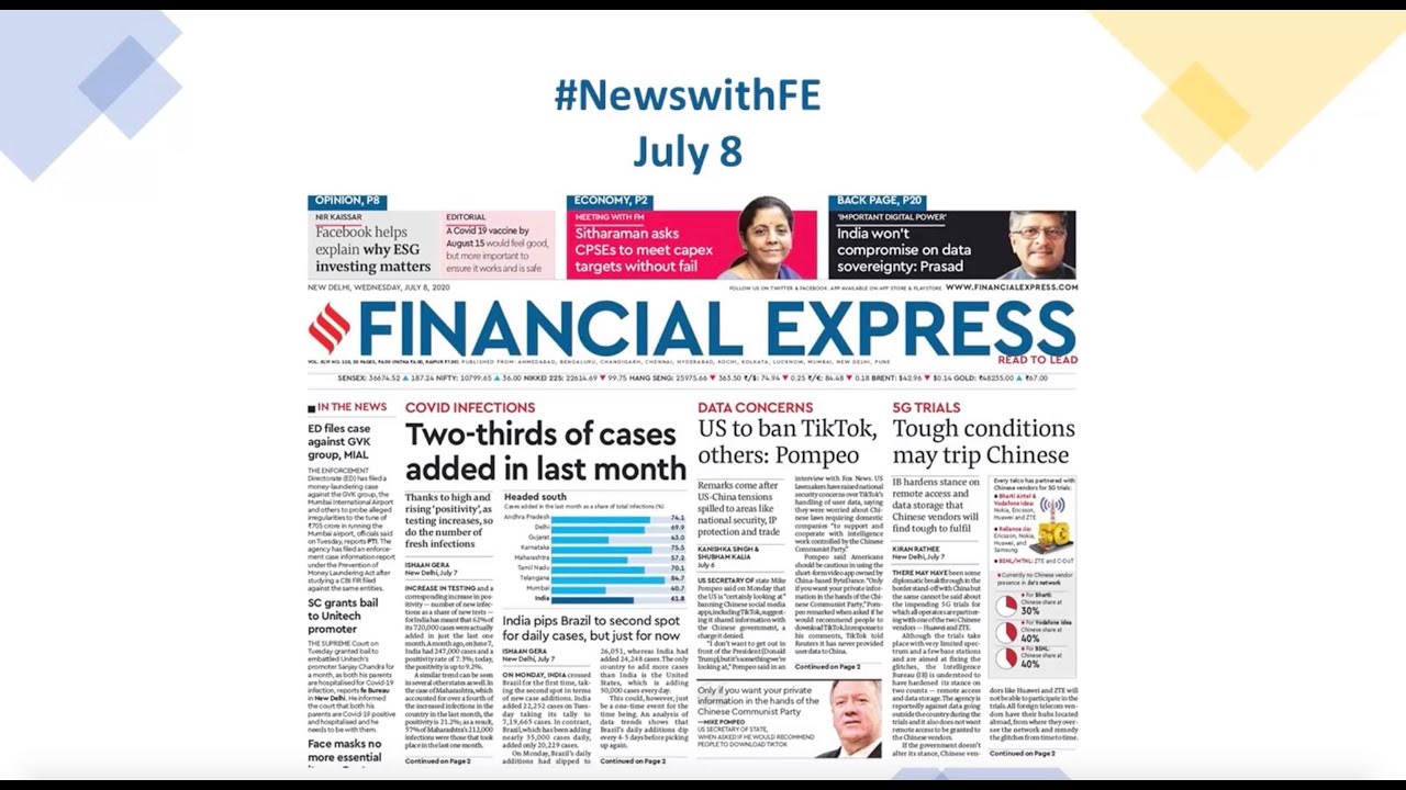 News with Financial Express July 8, 2020 | News Analysis by Sunil Jain ...