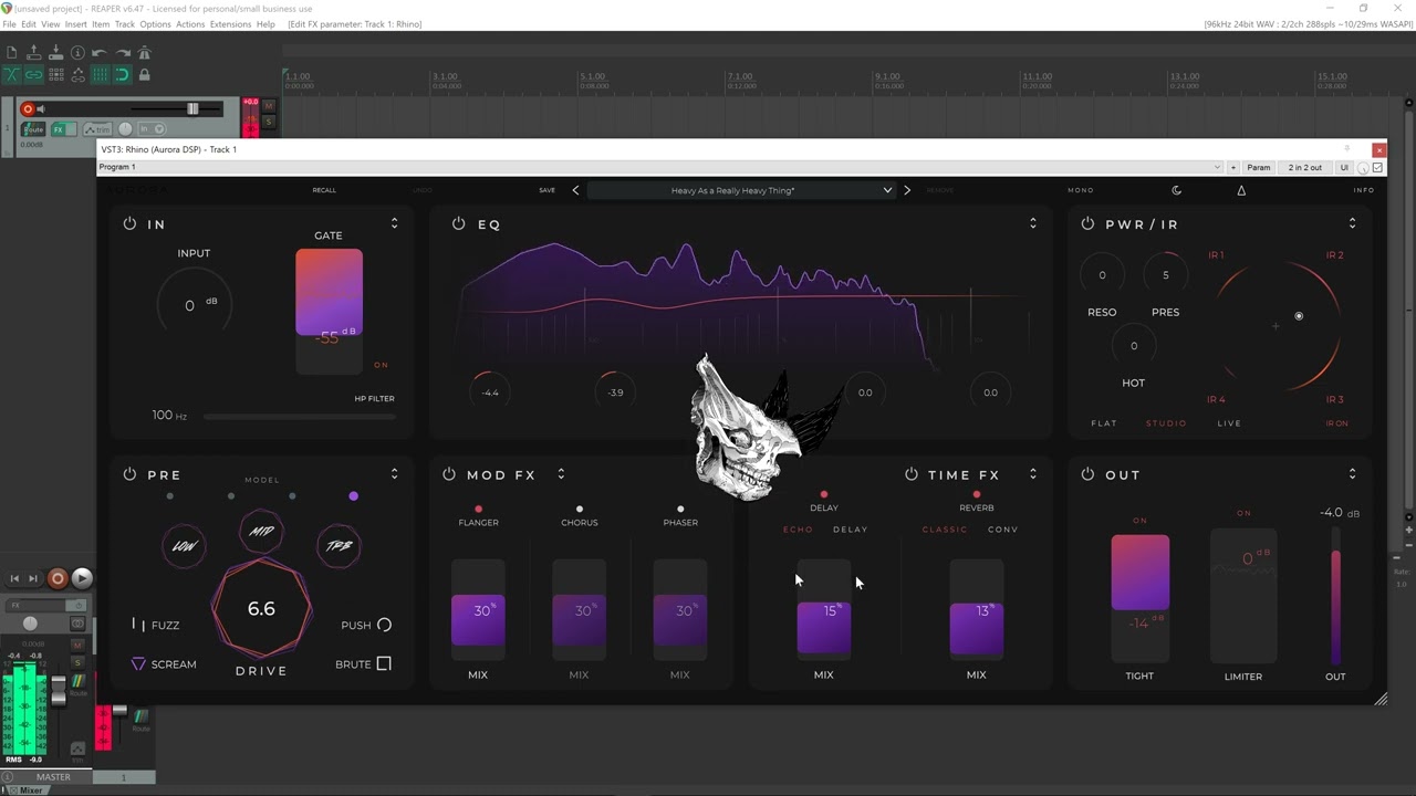 Aurora DSP "Rhino" guitar amp plugin quick impression - YouTube