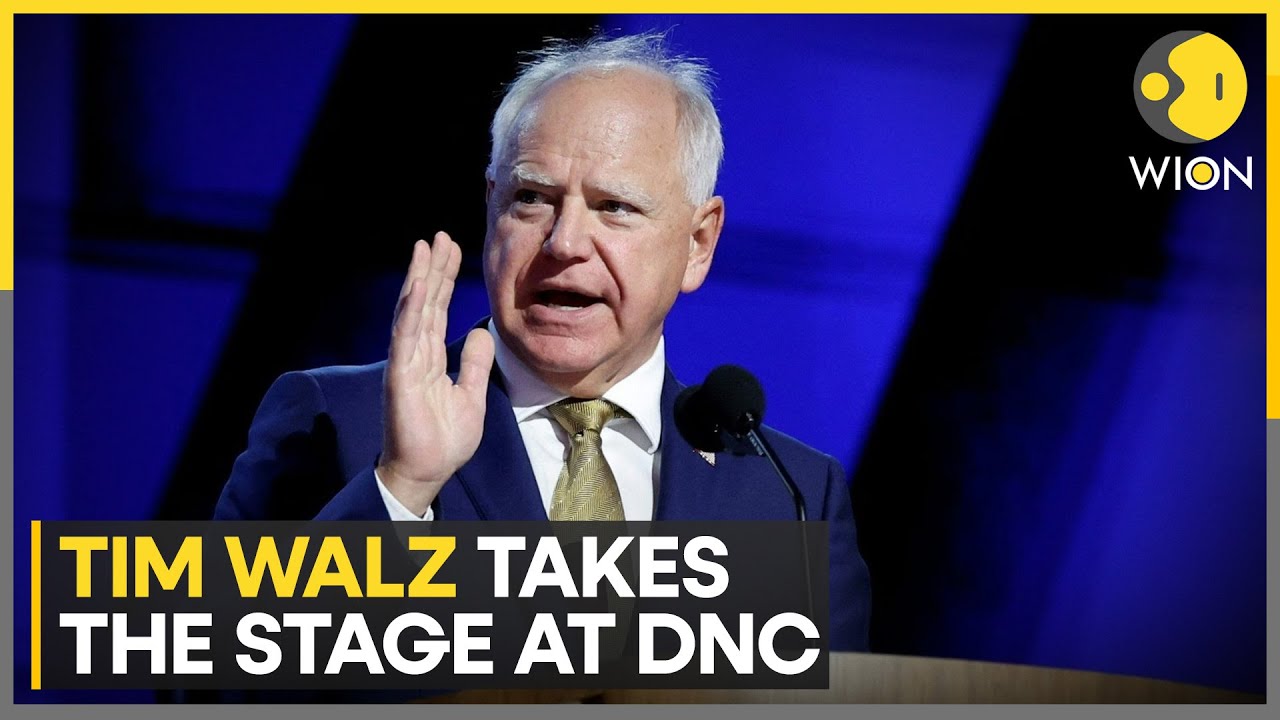 US: Tim Walz formally accepts the Vice Presidential nomination at ...