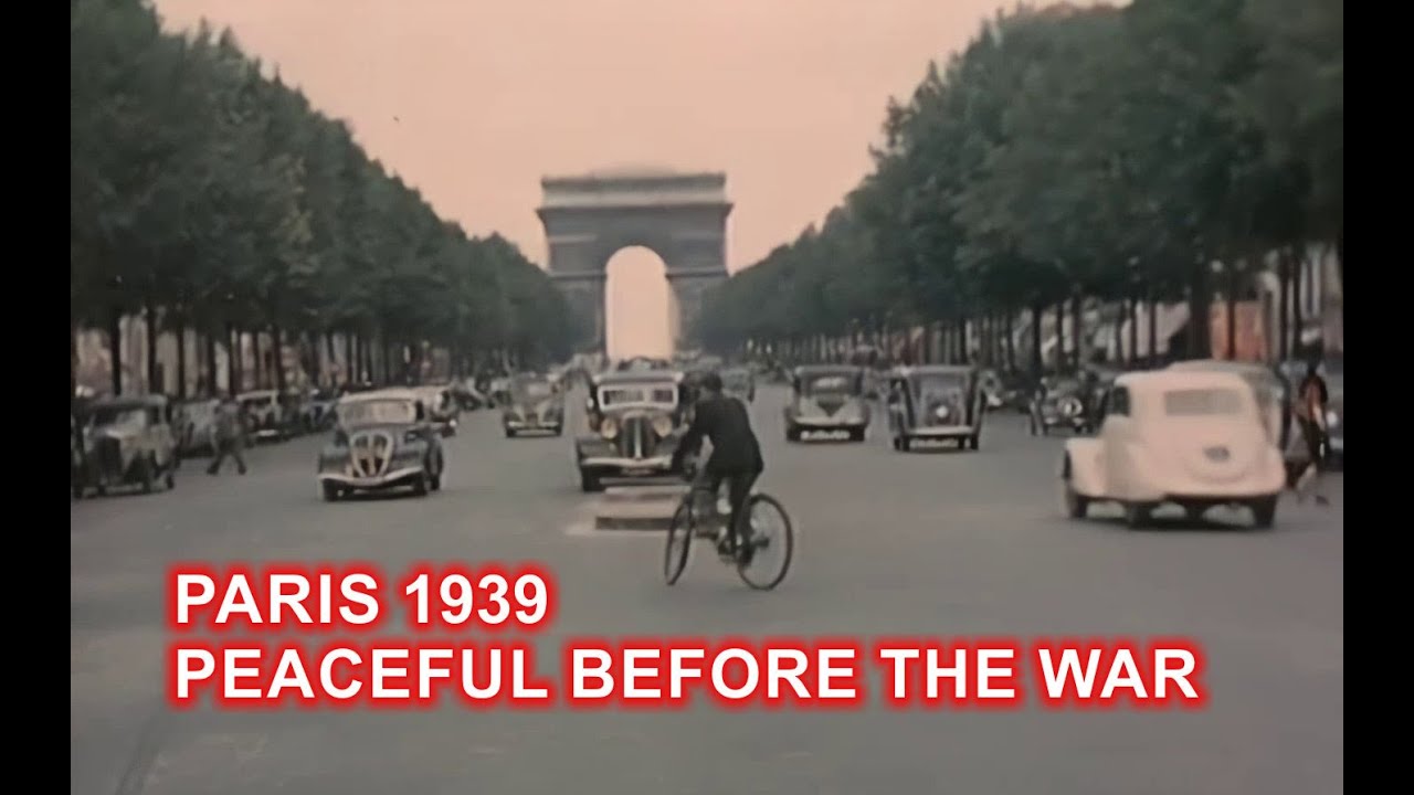 Peaceful scenes in Paris 1939 just before WWII - original color footage ...