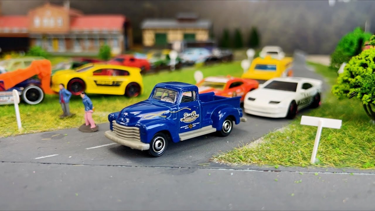 Relax with 37 Diecast Model Cars and Trucks in a DIY Diorama - YouTube