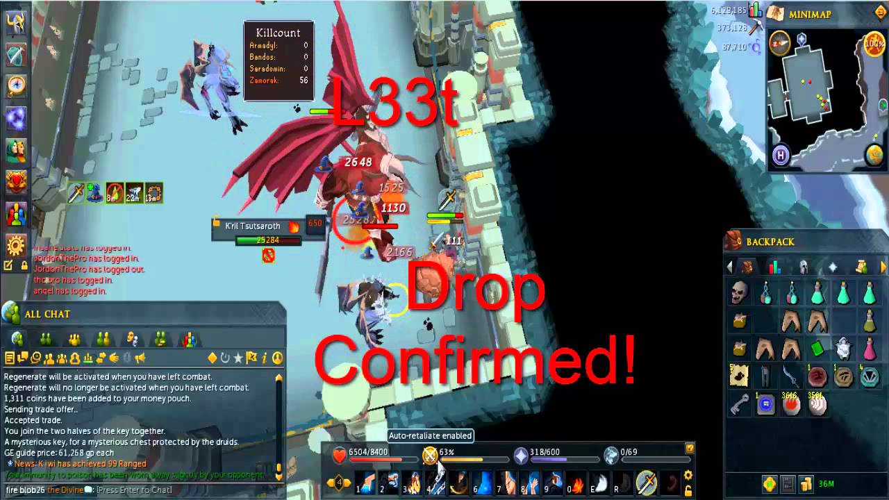 Rs3: Dontae calling drop on Zammy trip Duo - YouTube