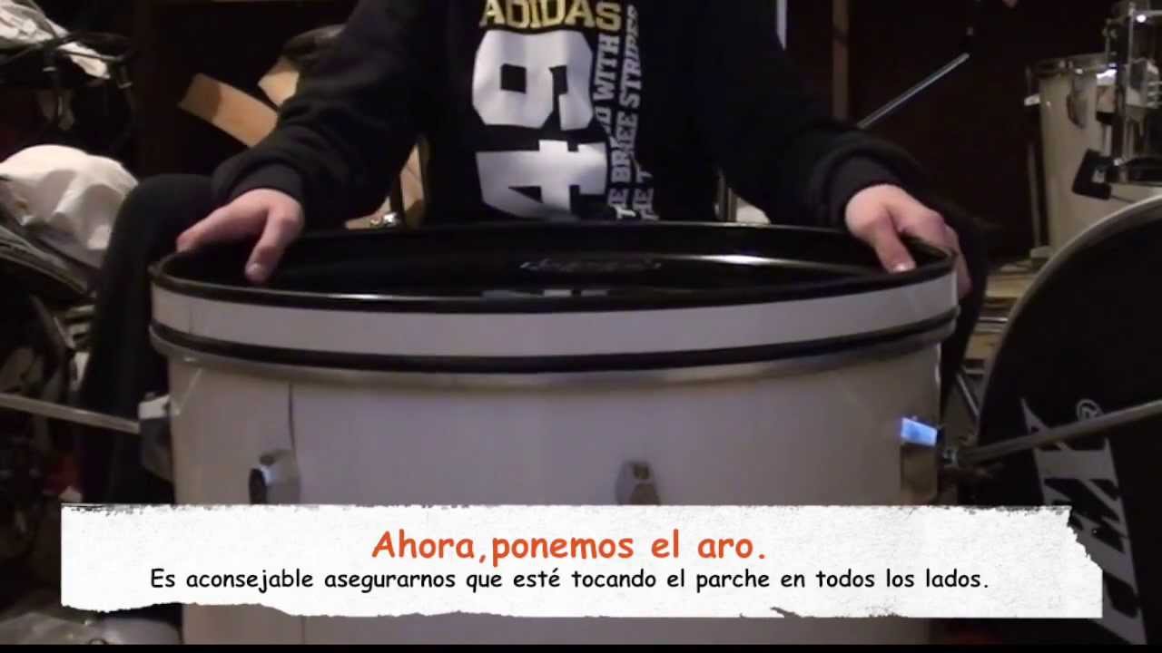 Cómo montar parche de bombo - YouTube