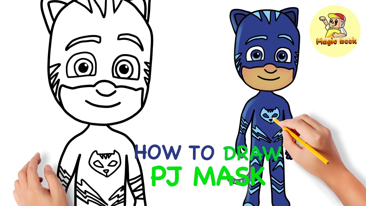 How To Draw PJ MASK | Step by Step Tutorial - YouTube