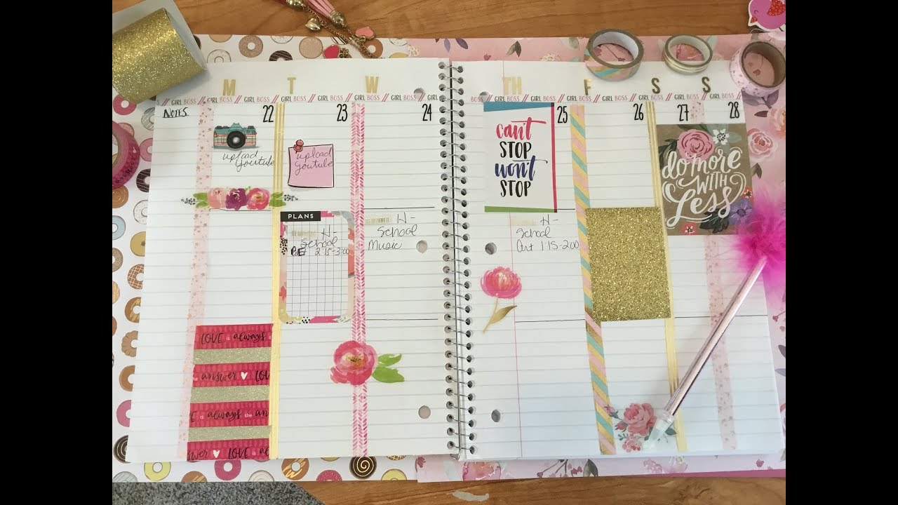 plan with me in my new 50 cent notebook turned planner - YouTube