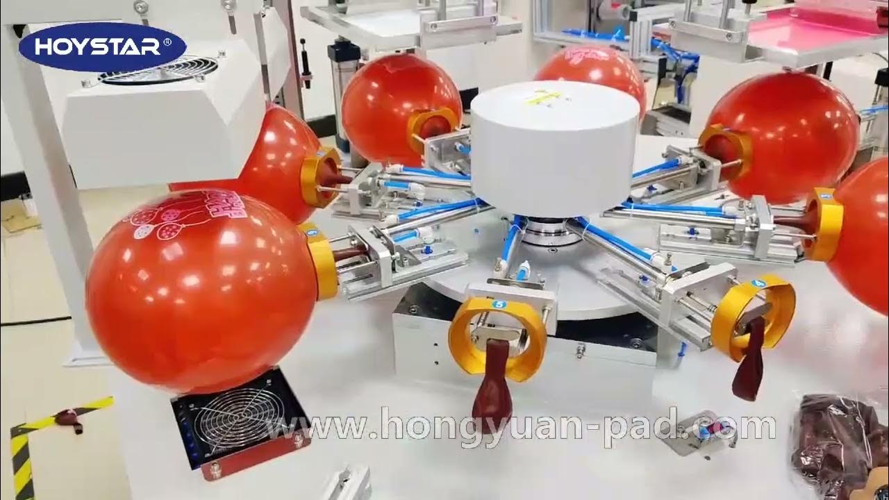 2 Color Automatic Balloons Screen Printing Machine - YouTube