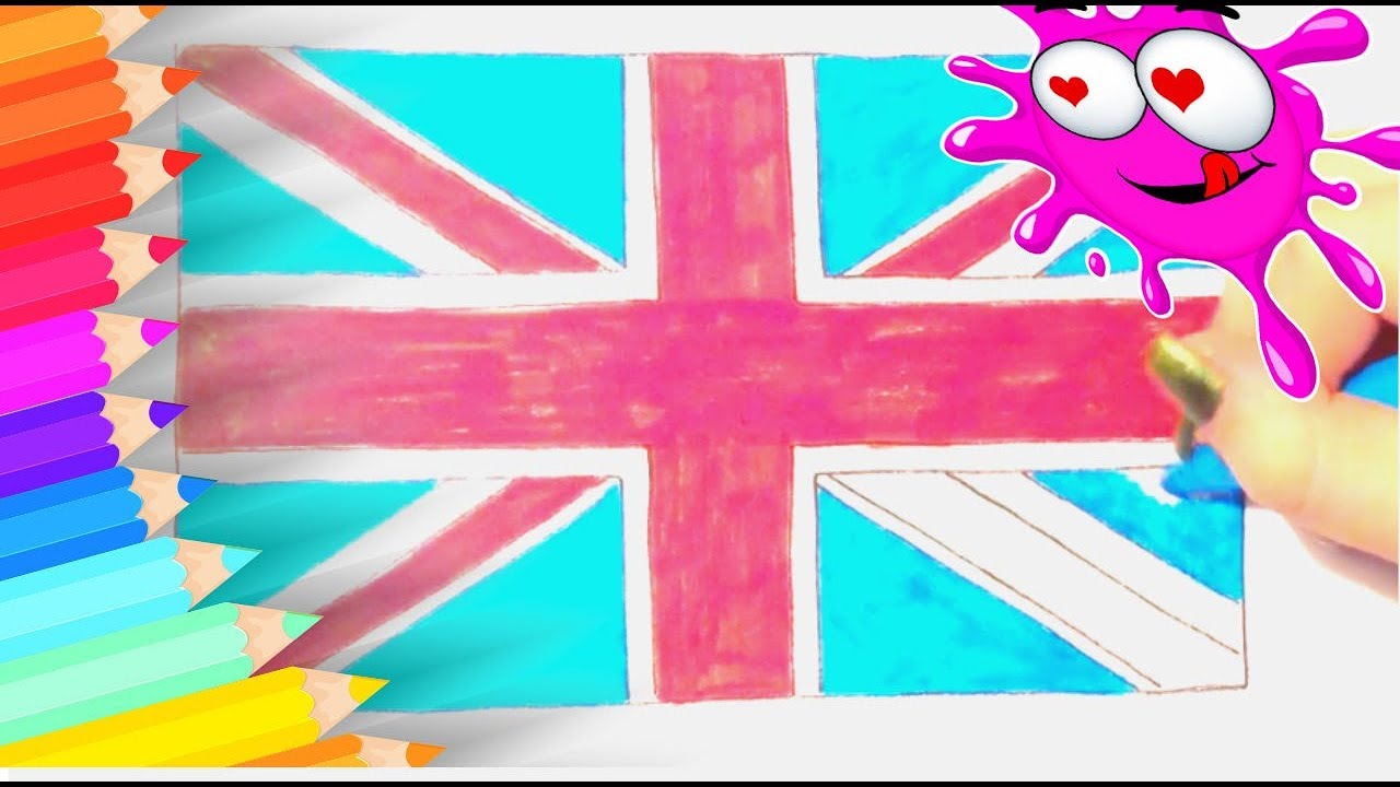 HOW TO DRAW United Kingdom Flag Coloring book 🔴 Fun Rainbow - YouTube