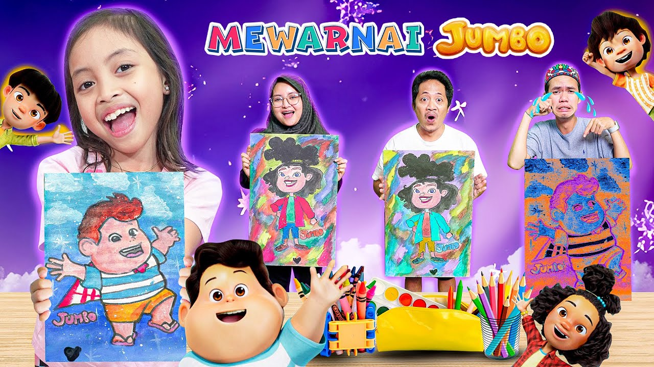 LEIKA MEWARNAI KARAKTER JUMBO 🥰 LEIKA BERUBAH JADI MERI, AYAH JADI DON ...