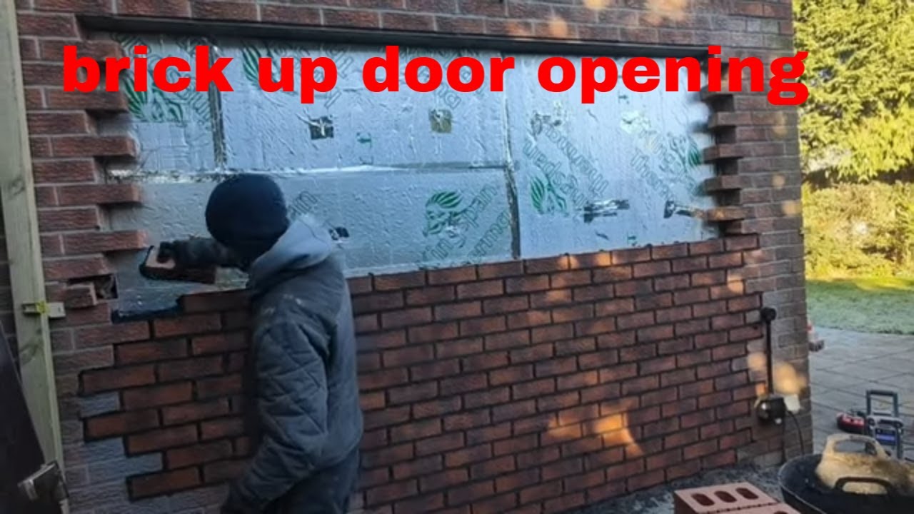 bricklaying. brick up a door opening - YouTube