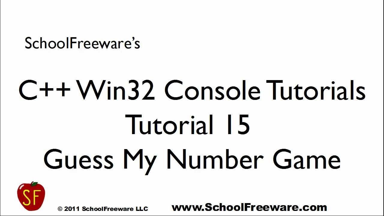 C++ Win32 Console Tutorial 15 - Guess My Number Game - YouTube