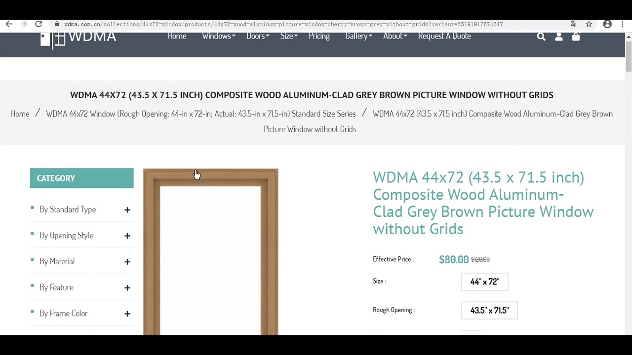 WDMA 44x72 Window (Rough Opening: 44-in x 72-in; Actual: 43.5-in x 71.5 ...