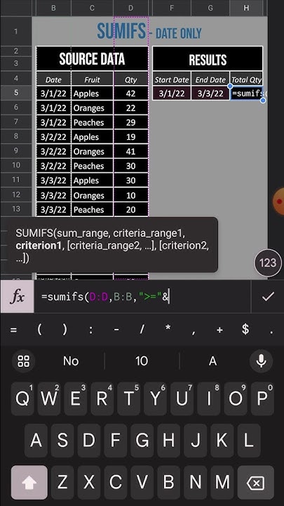 Sumifs Between Dates Formula Tutorial Shorts Youtube