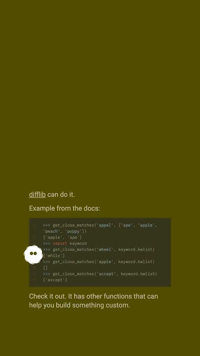 Good Python modules for fuzzy string comparison? #shorts - YouTube