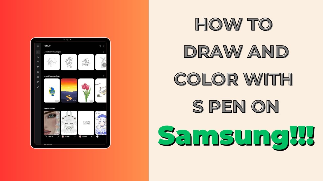 How to Draw and Color with your S Pen on Samsung Notes or PENUP Apps ...