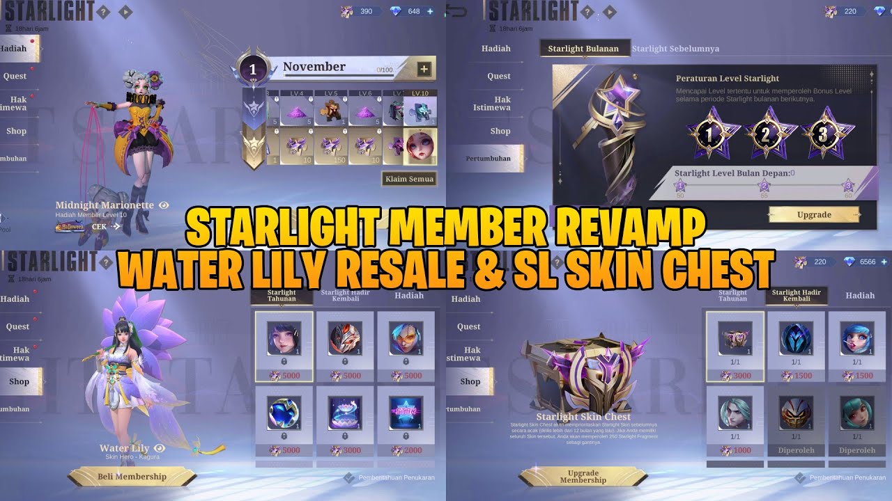 PENJELASAN LENGKAP STARLIGHT REVAMP - SKIN KAGURA WATER LILY RESALE ...
