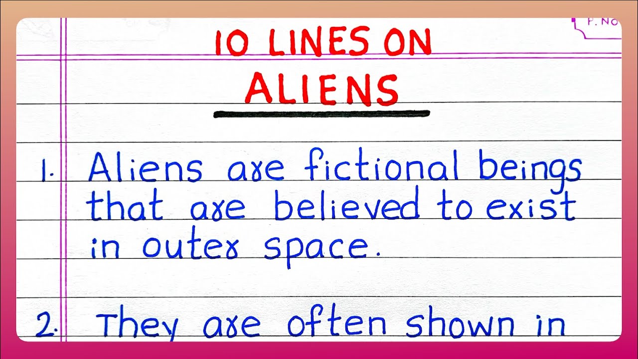 Few Lines on ALIENS | 5 | 10 Lines about ALIENS - YouTube
