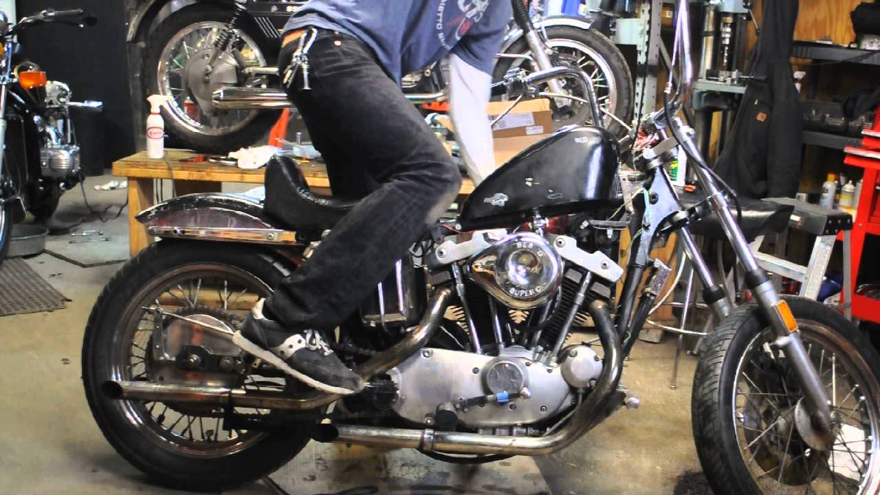 74 Ironhead XLCH Kickstarting - YouTube