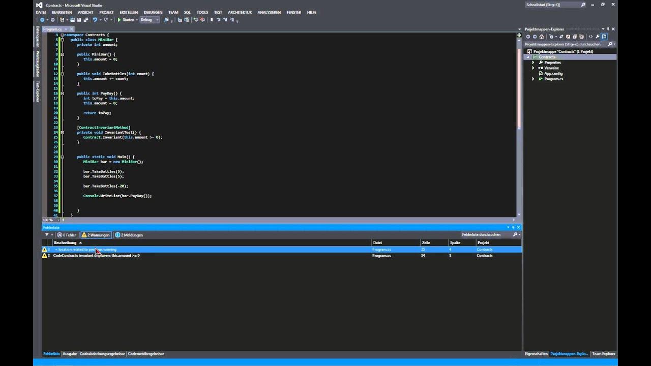 Code Contracts mit C#.net - YouTube