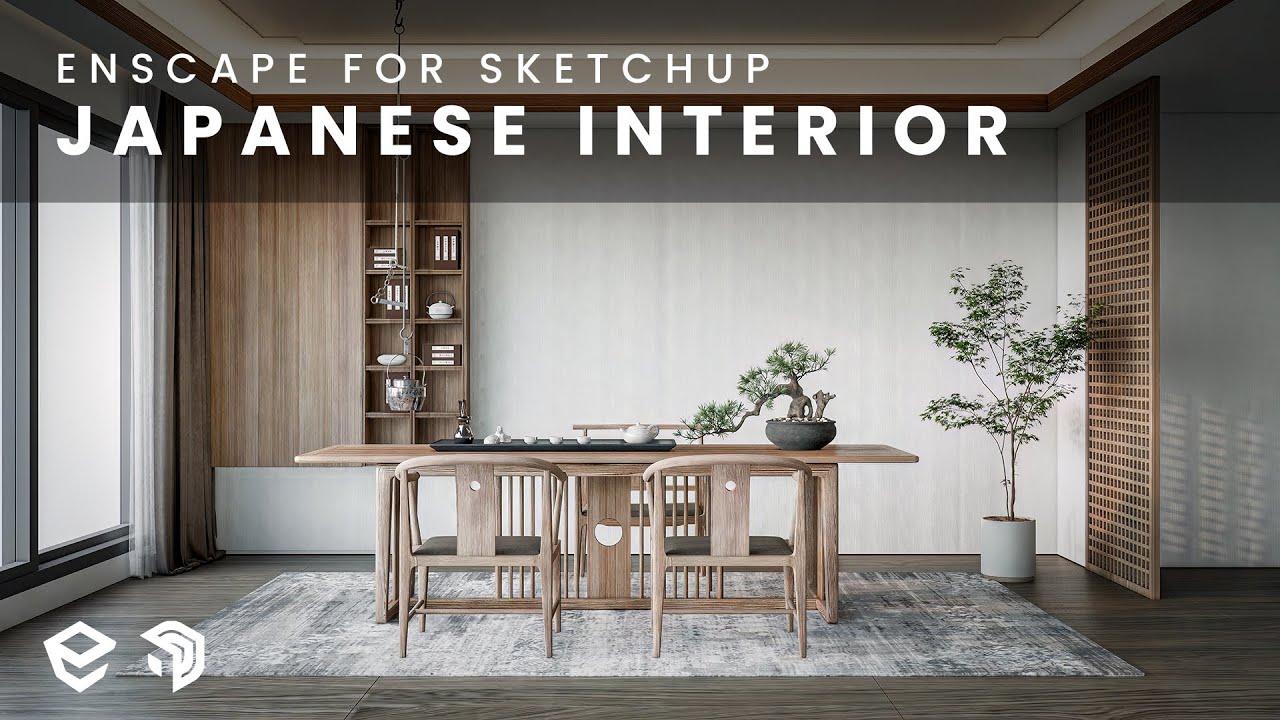 Enscape for Sketchup - JAPANESE INTERIOR RENDER #render #architecture # ...