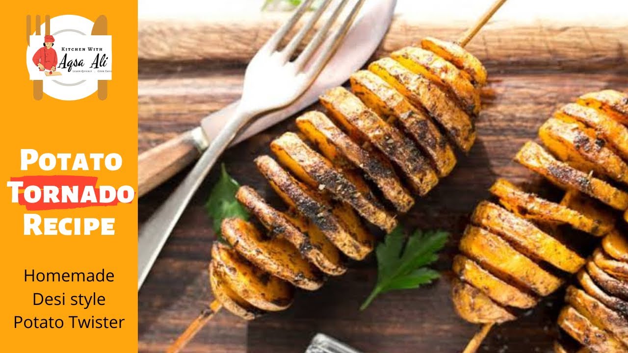 Twister Potatoes Recipe | Spiral Potato Stick Tornado At Home | By ...
