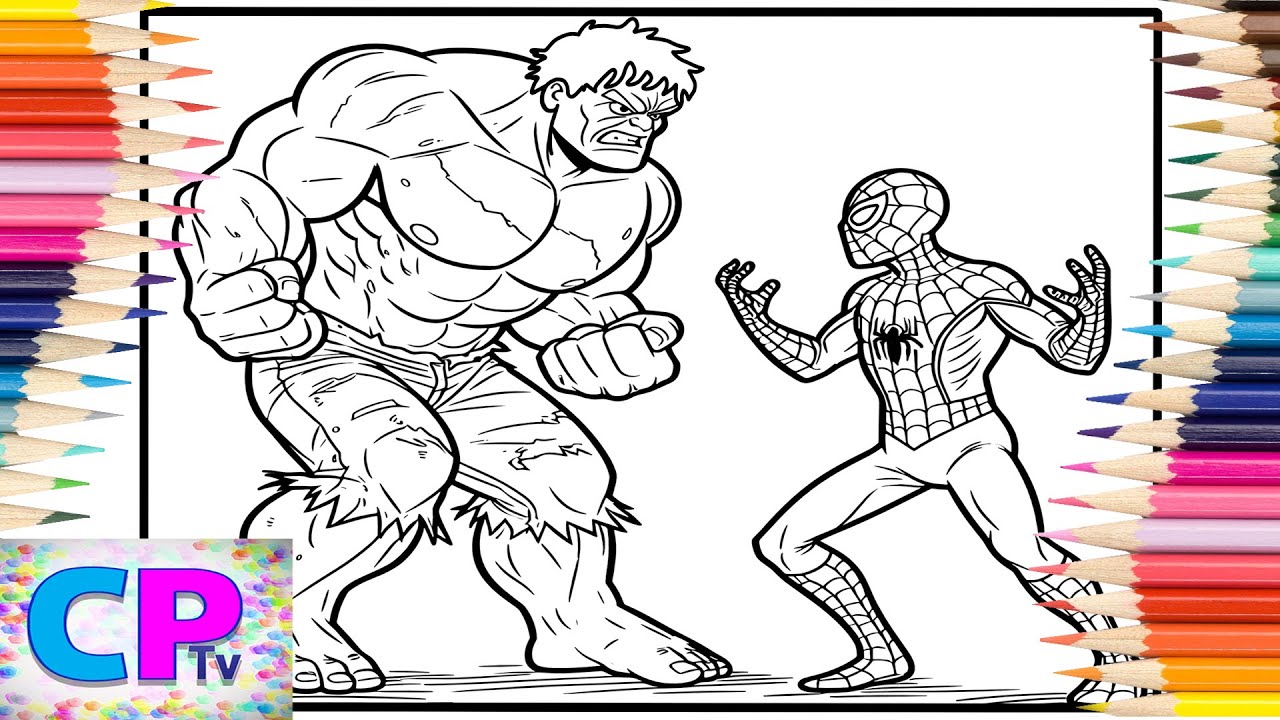 Hulk and Spiderman Pretend to be Angry/Drawing of Hulk and Spiderman ...