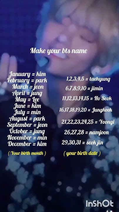 Make your own bts name ️🎀🦋 - YouTube