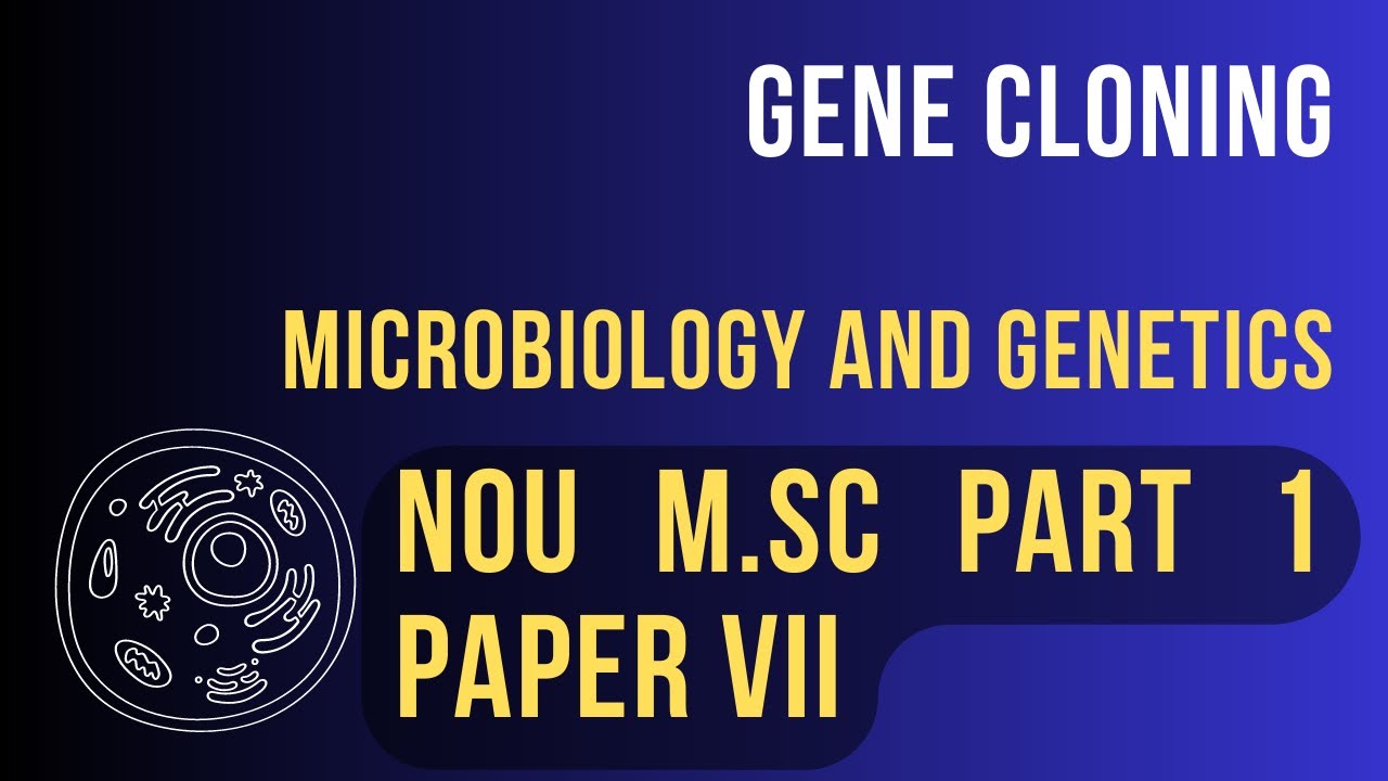 Gene Cloning | Paper VII | NOU M.sc Part 1 - YouTube