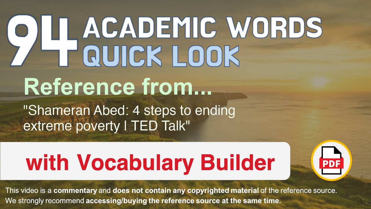 94 Academic Words Quick Look Ref from "Shameran Abed: 4 steps to ending ...