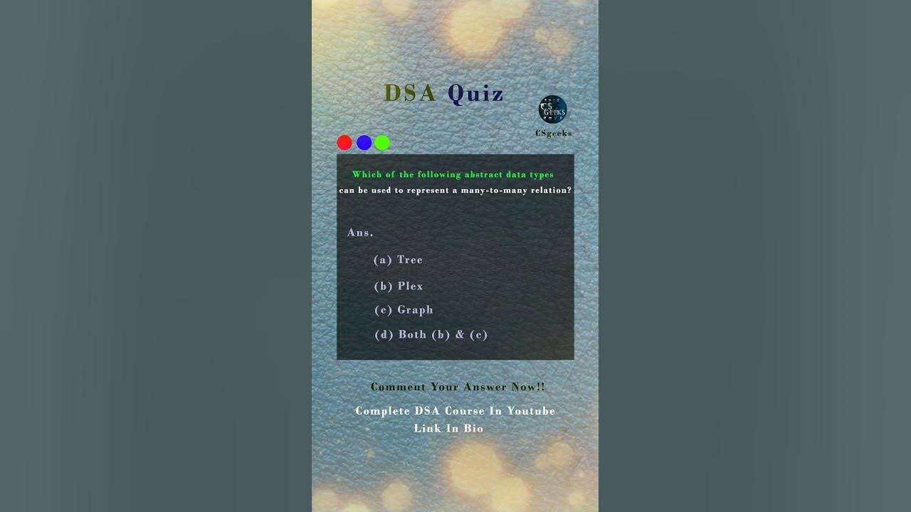 Dsa Day 290 Quiz Dsa Coding Csgeeks Datastructures Codinginterview Youtube 