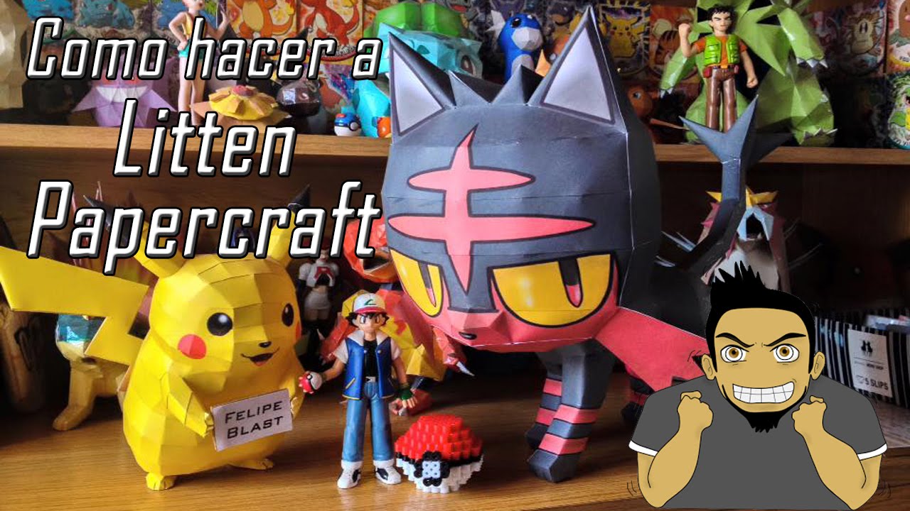 Tutorial - Como hacer a Litten Papercraft (Pokemon Sun & Moon #1) - YouTube