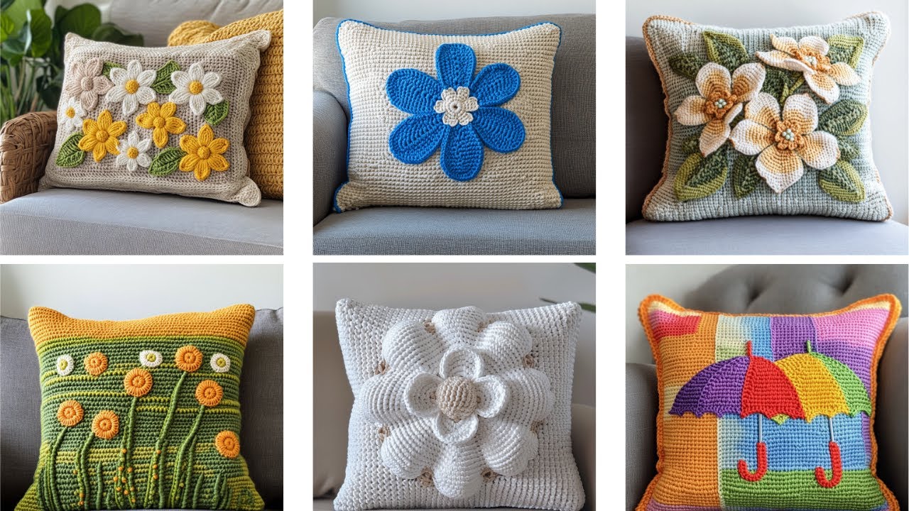 Beautiful Crochet Design of Cushion (Share Ideas)#crocheted #cushion # ...